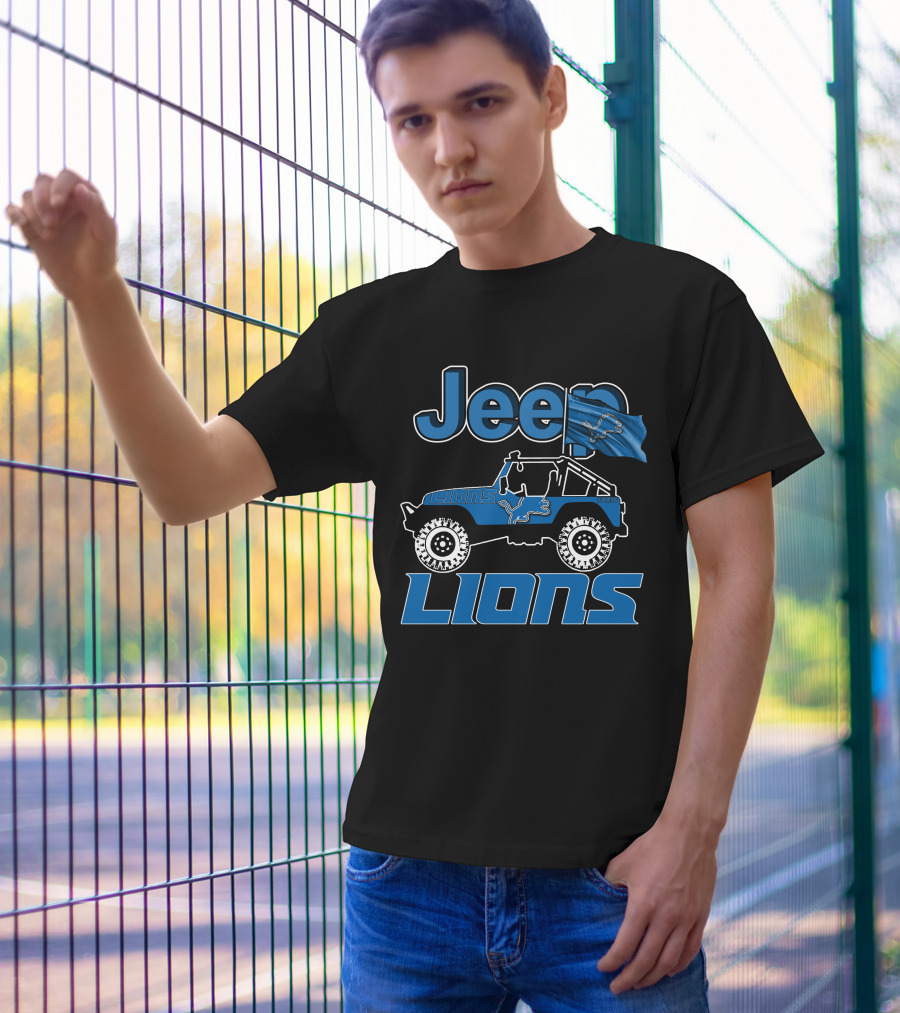 Jeep Detroit Lions Football Team Collaboration T-Shirt