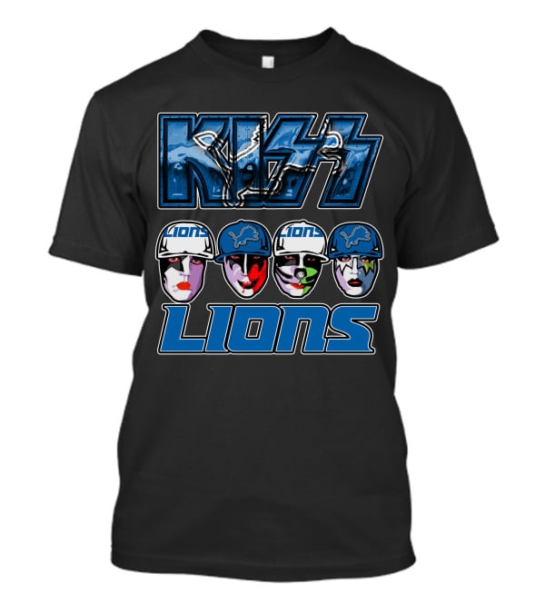Kiss Detroit Lions Logo Facepaint T-Shirt