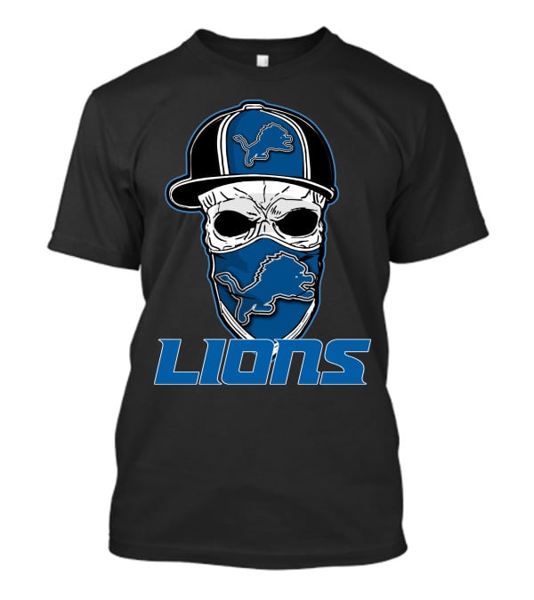 Skull Hat Lions Detroit Lions T-Shirt