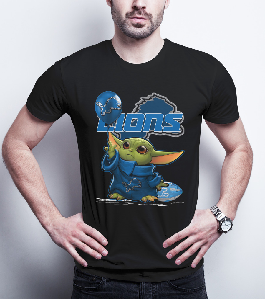 Yoda Detroit Lions Football Balloon T-Shirt