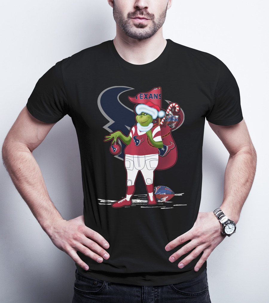 Grinchxmas Houston Texans Holiday Football Festive T-Shirt