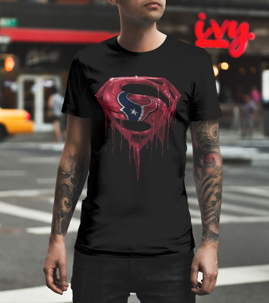 Dripping Superman Houston Texans T-Shirt