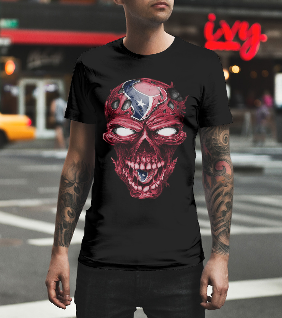 Skull With Houston Texans NFL T-Shirt