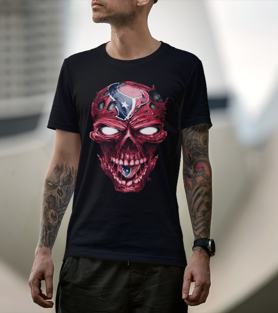 Skull With Houston Texans NFL T-Shirt