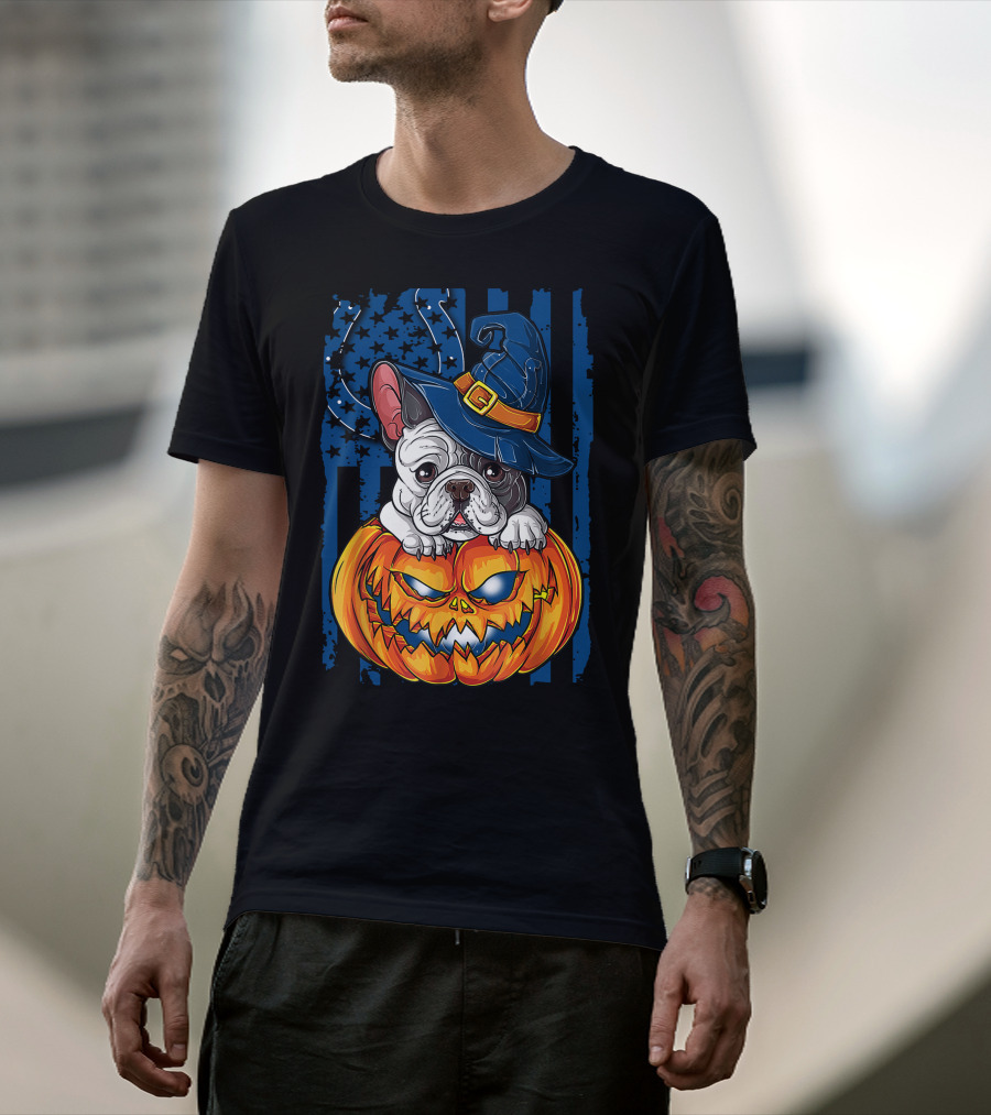 Hlw Halloween Bulldog Indianapolis Colts Pumpkin Magic T-Shirt