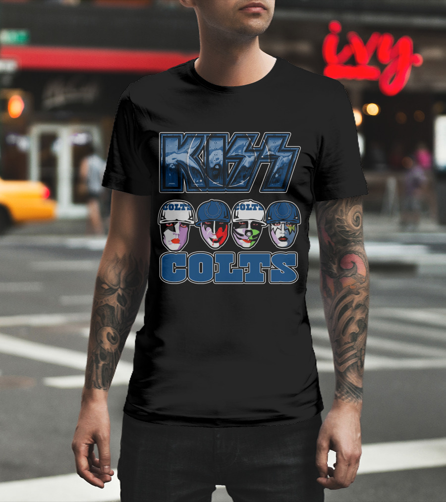 KISS Indianapolis Colts Face Paint Helmets T-Shirt