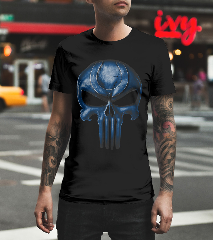 Indianapolis Colts Punisher Skull T-Shirt