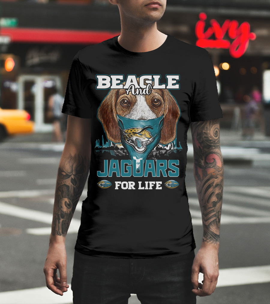 Beagle And Jaguars For Life Jacksonville Fans T-Shirt