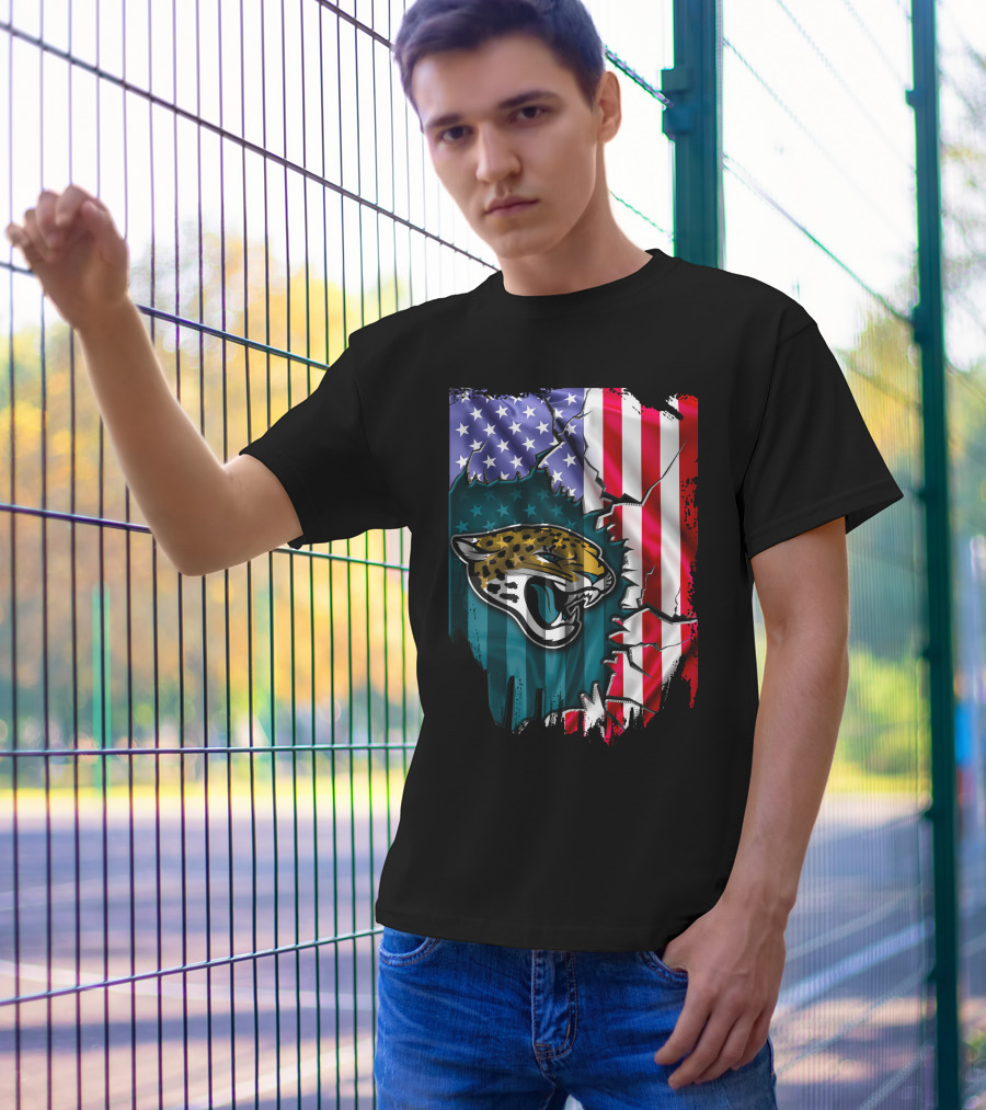 American Flag Jacksonville Jaguars T-Shirt