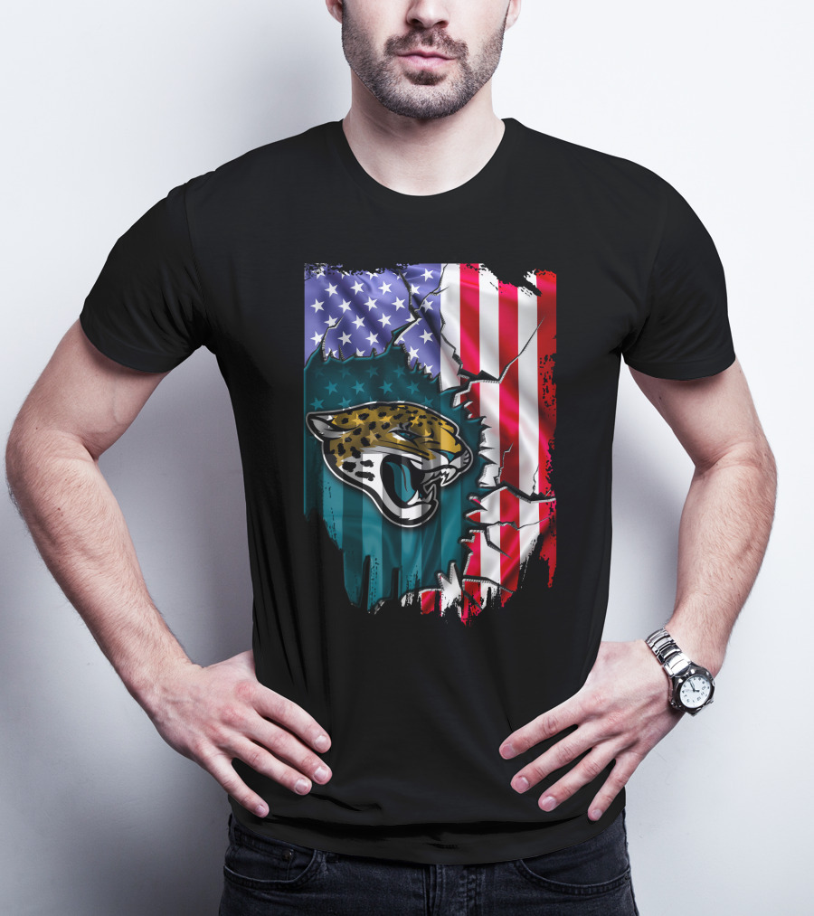 American Flag Jacksonville Jaguars T-Shirt
