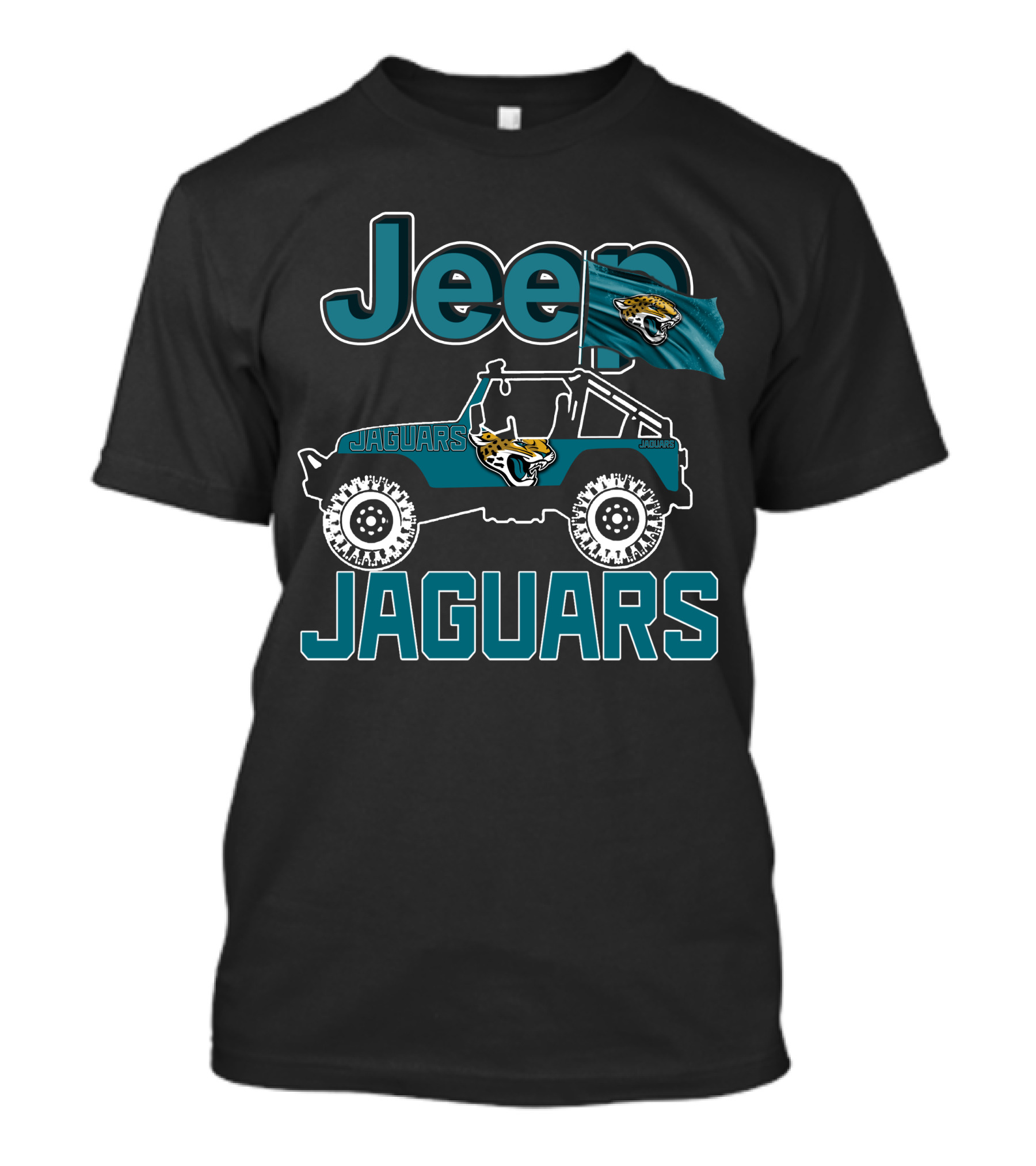 Jeep Jaguars Jacksonville Flag Off-Road Adventure T-Shirt