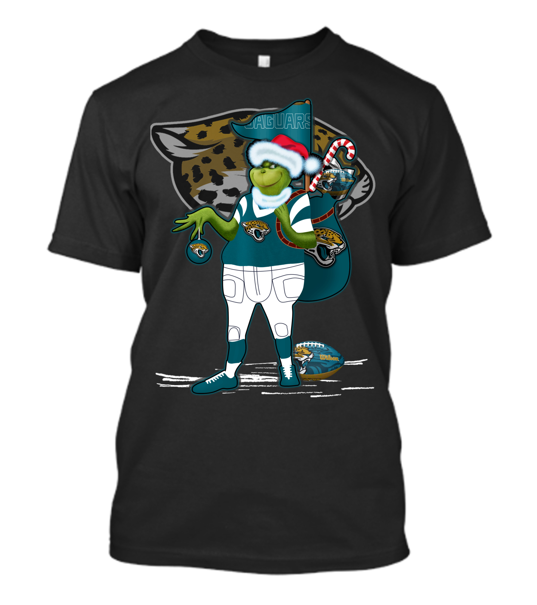 Grinchxmas Jacksonville Jaguars Holiday Football Fan Gear T-Shirt