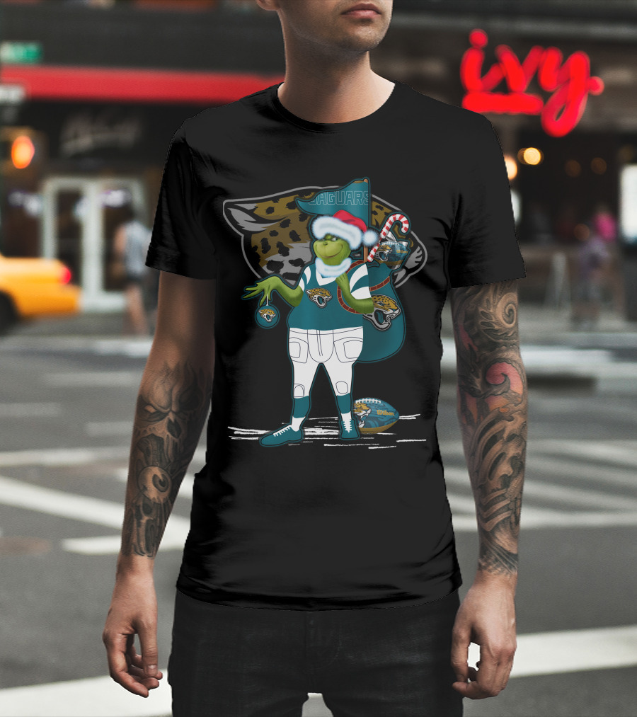Grinchxmas Jacksonville Jaguars Holiday Football Fan Gear T-Shirt