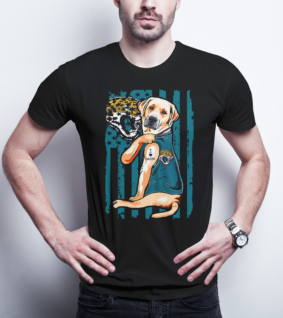 Labrador Retriever I Mom Jacksonville Jaguars Fan T-Shirt