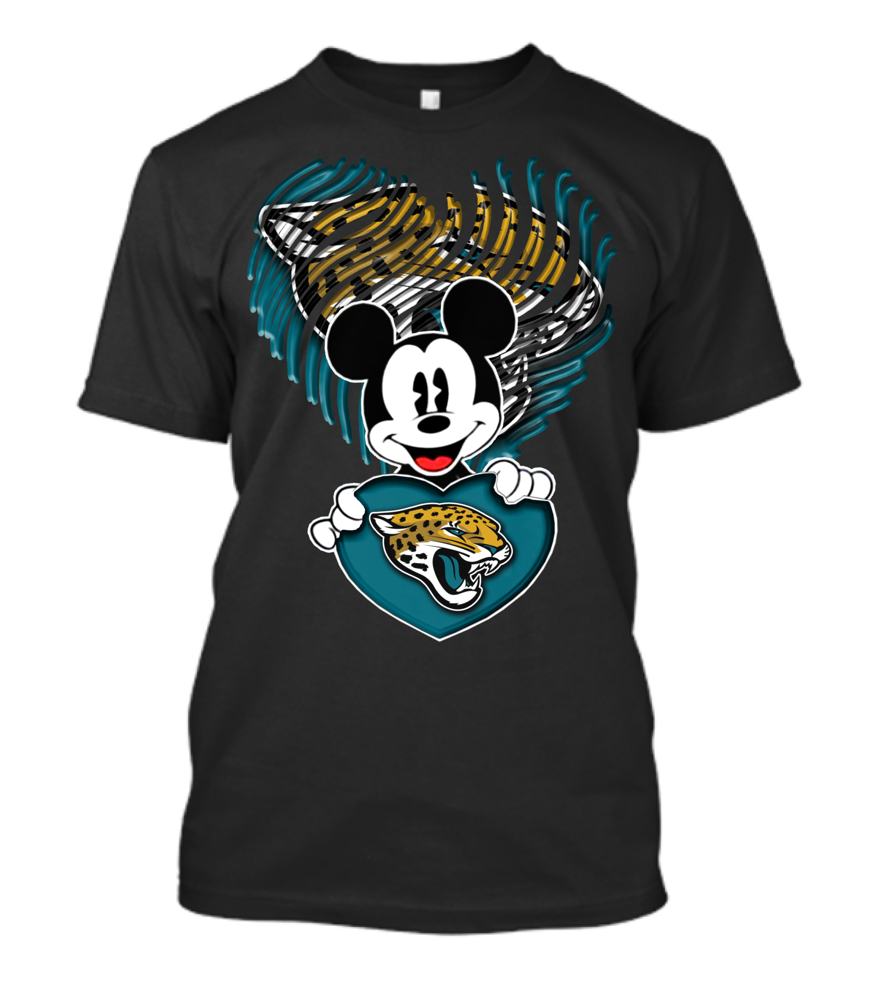 Mickey Mouse Jacksonville Jaguars Football Team Heart T-Shirt