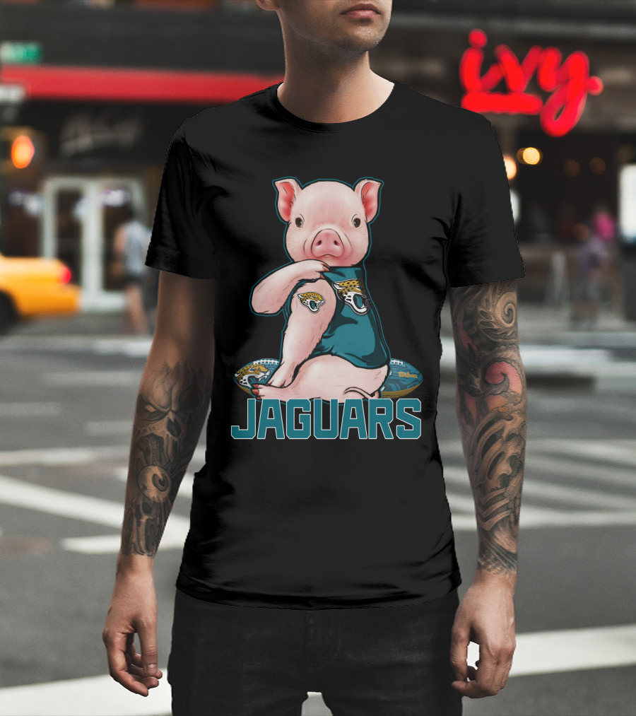 Pig Wearing Jacksonville Jaguars Football Jersey Jaguars T-Shirt