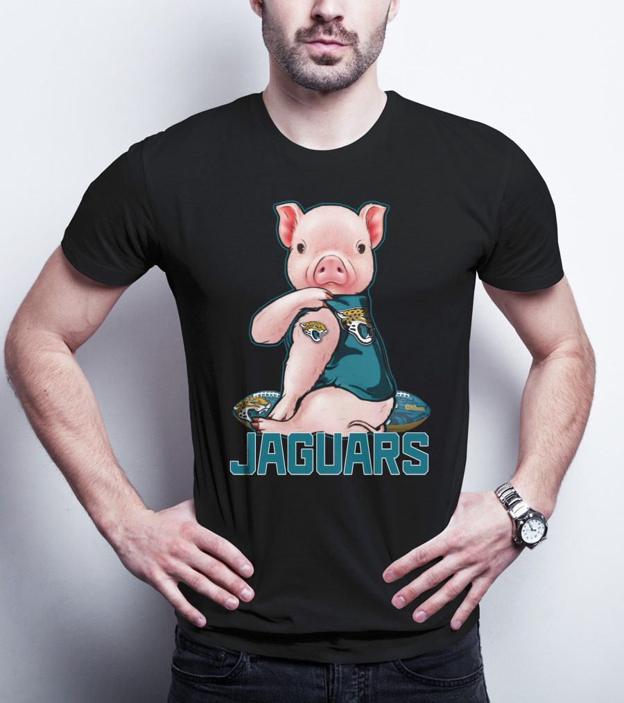Pig Wearing Jacksonville Jaguars Football Jersey Jaguars T-Shirt