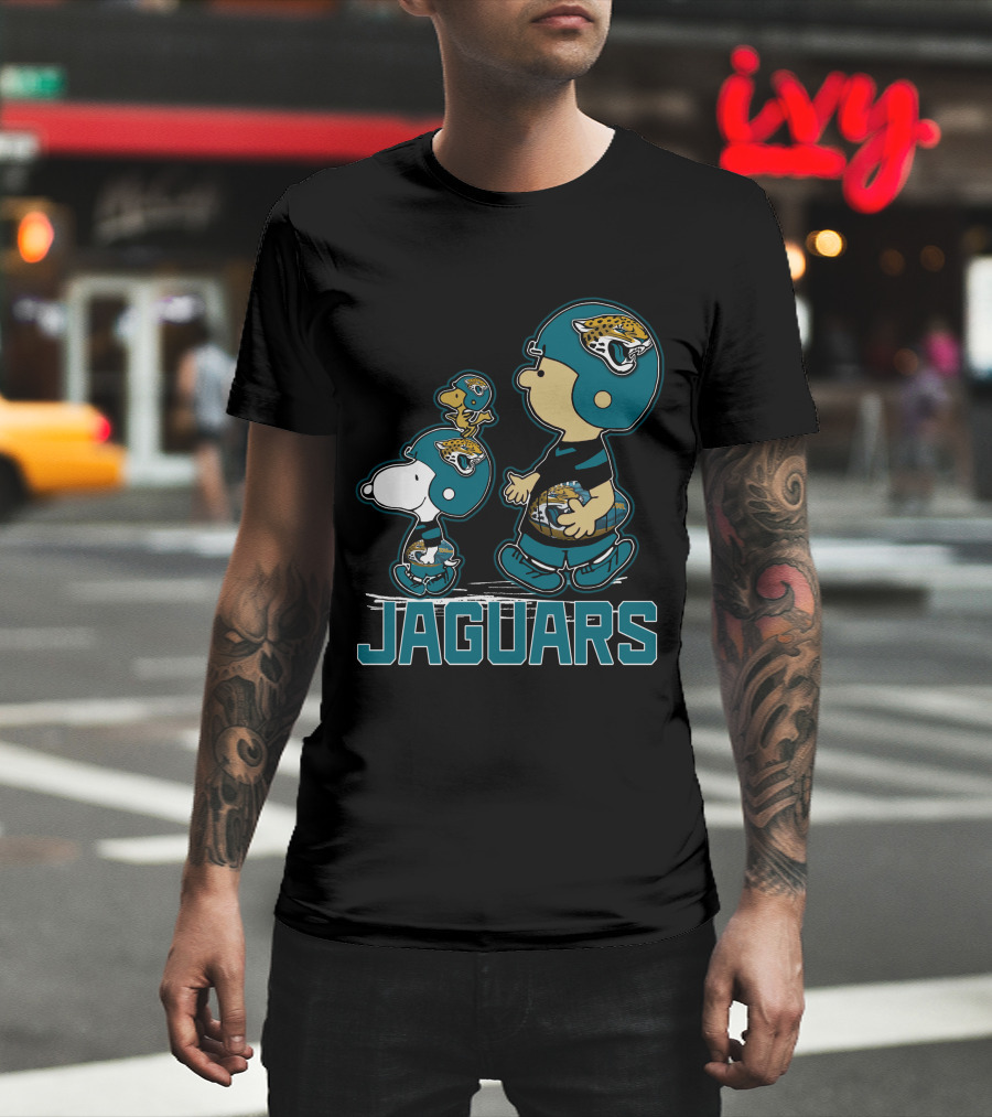 Snpfootball Jaguars Peanuts Characters Jacksonville Jaguars T-Shirt