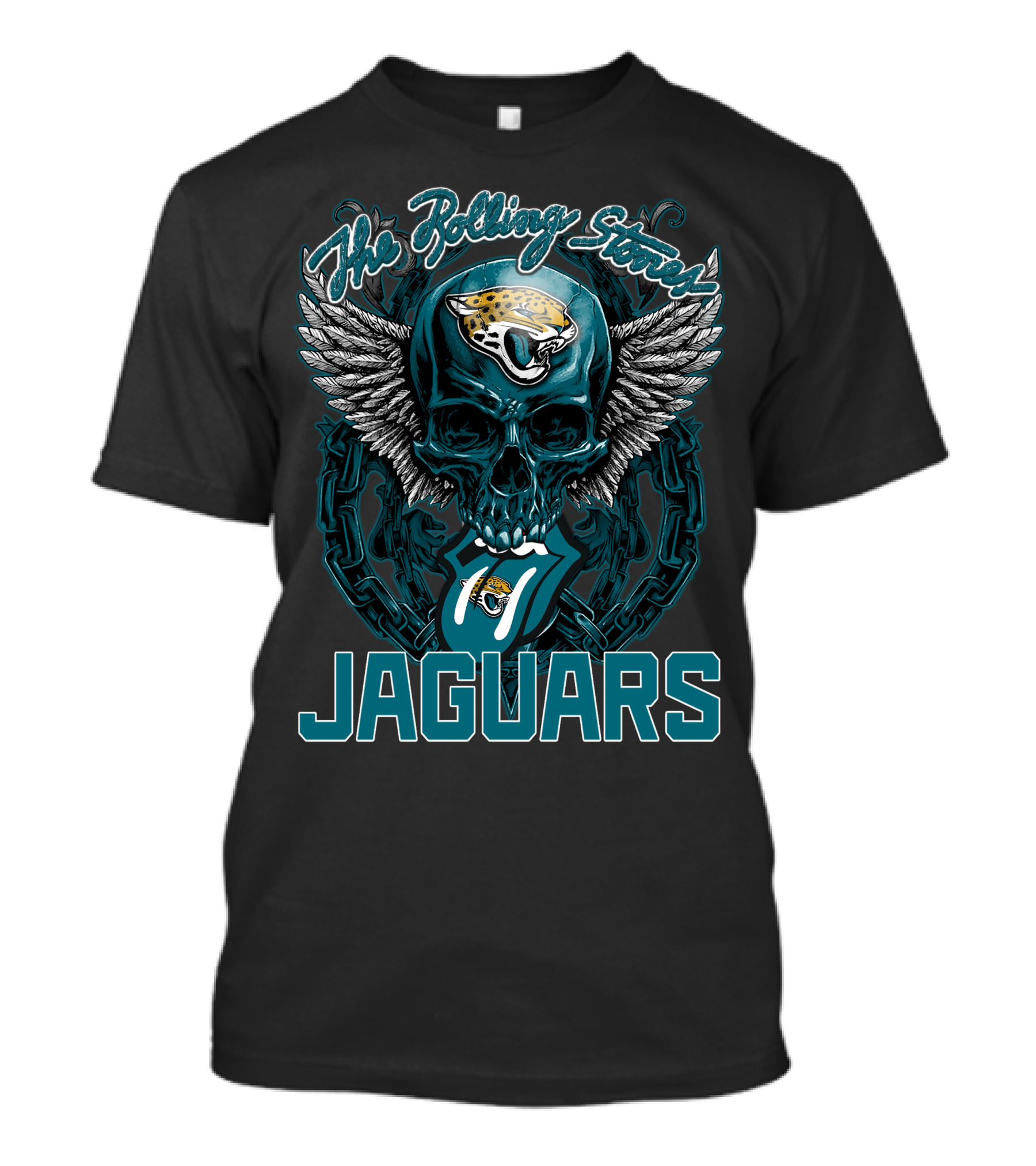 The Rolling Stones Jaguars Skull With Wings And Tongue T-Shirt