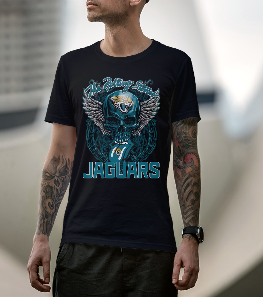 The Rolling Stones Jaguars Skull With Wings And Tongue T-Shirt