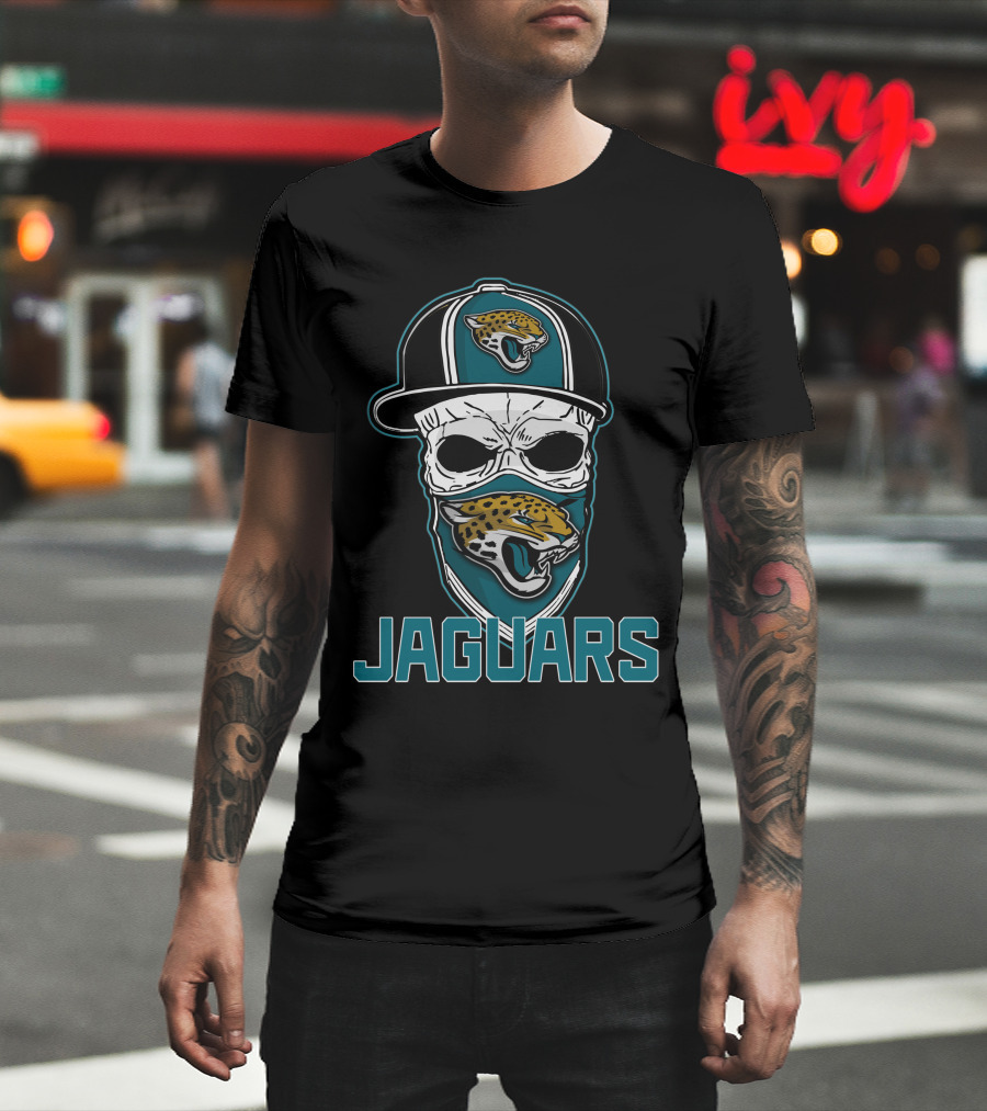 Jacksonville Jaguars Skull Bandana Hat T-Shirt