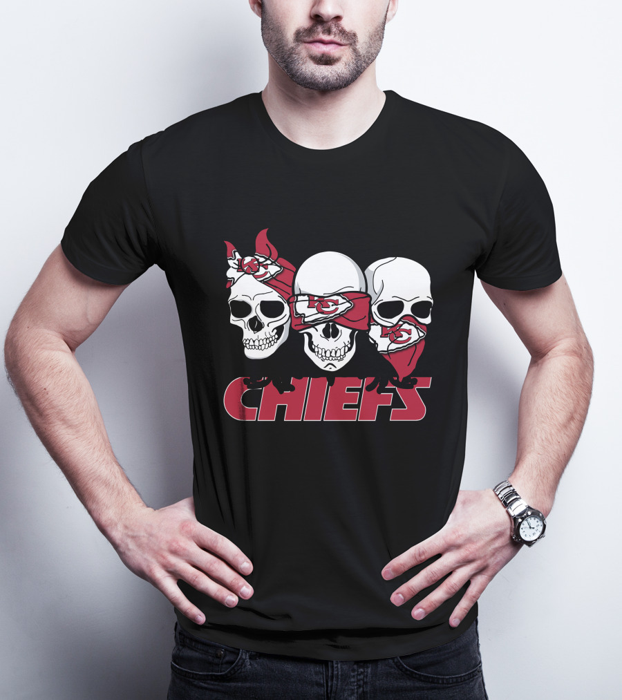3 Skull Chiefs Kansas City Chiefs T-Shirt
