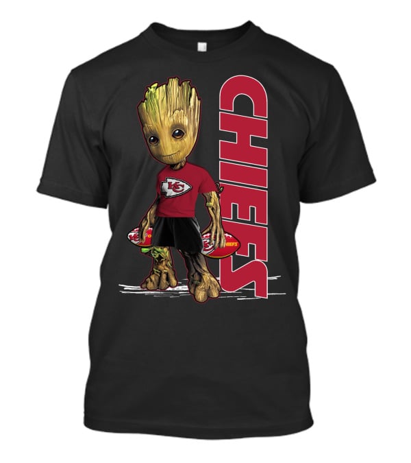 Groot Kansas City Chiefs NFL Fan Art With Chiefs T-Shirt