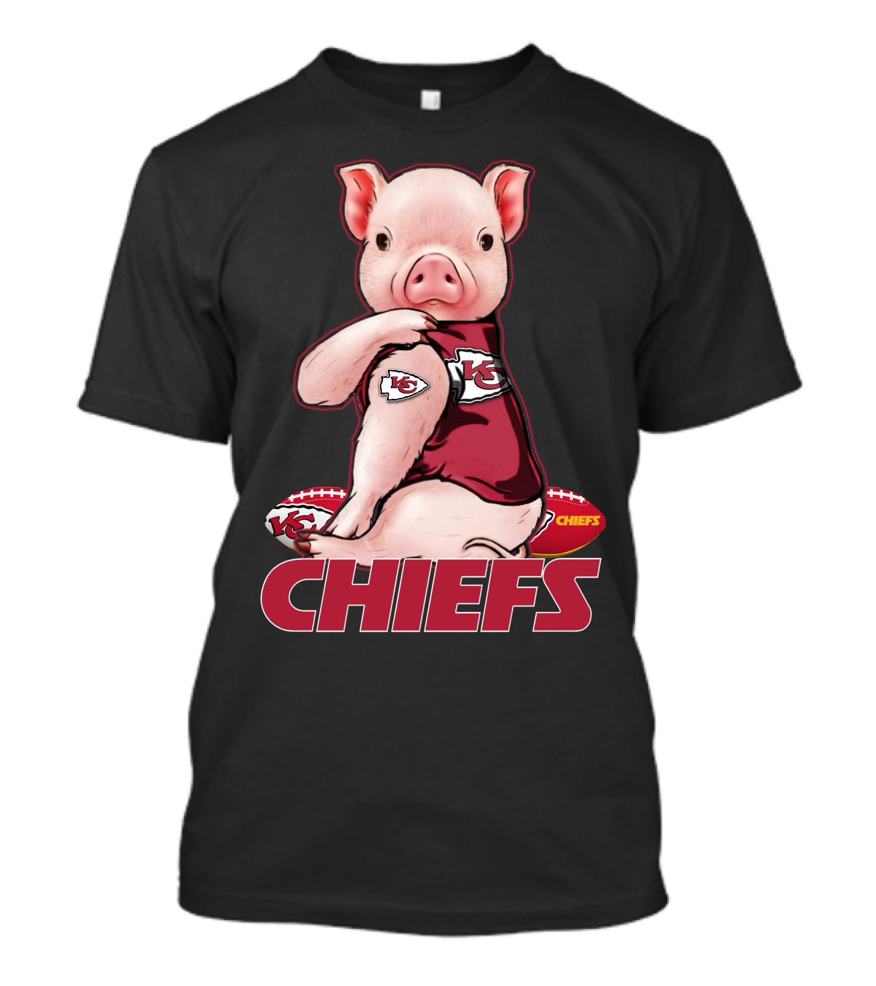 Kansas City Chiefs Pig Cute Mascot Fan T-Shirt