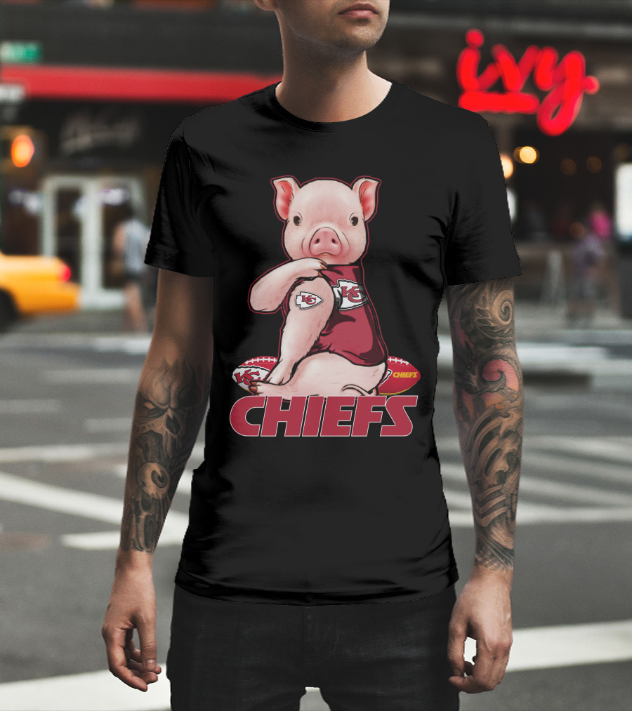 Kansas City Chiefs Pig Cute Mascot Fan T-Shirt