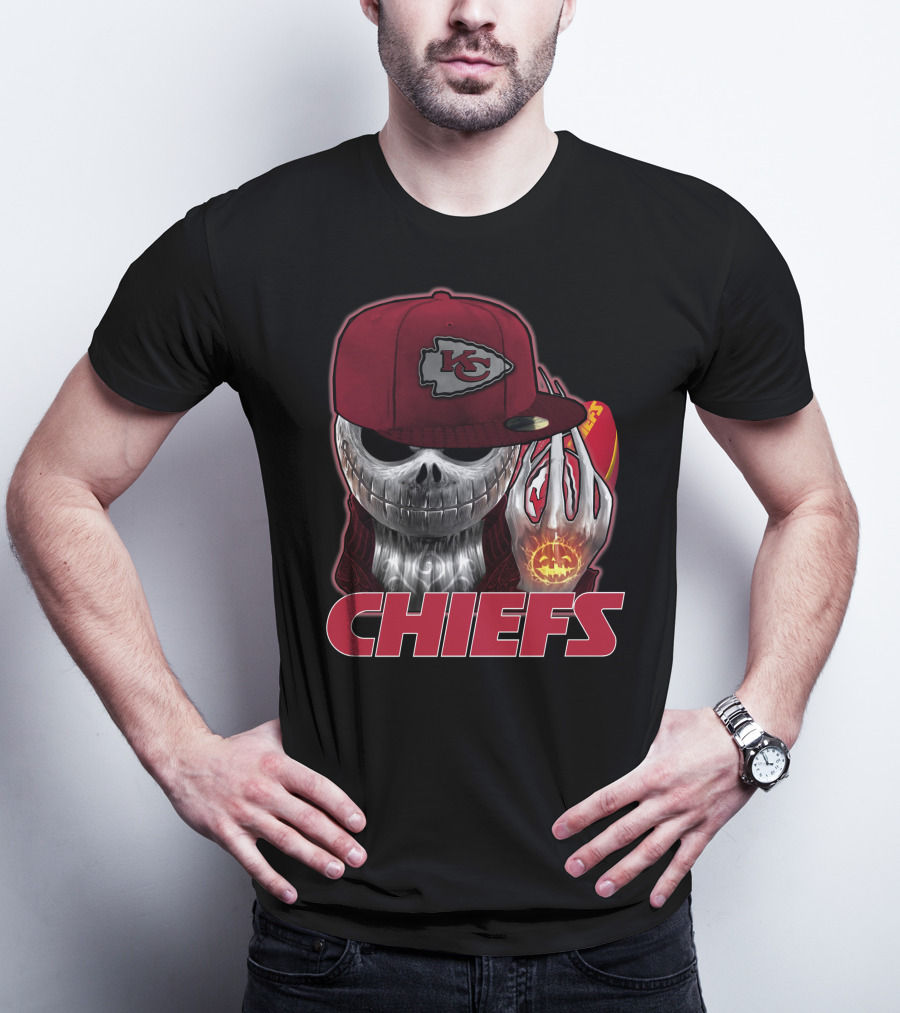 Jackskull Kansas City Chiefs Halloween Skull Chiefs T-Shirt