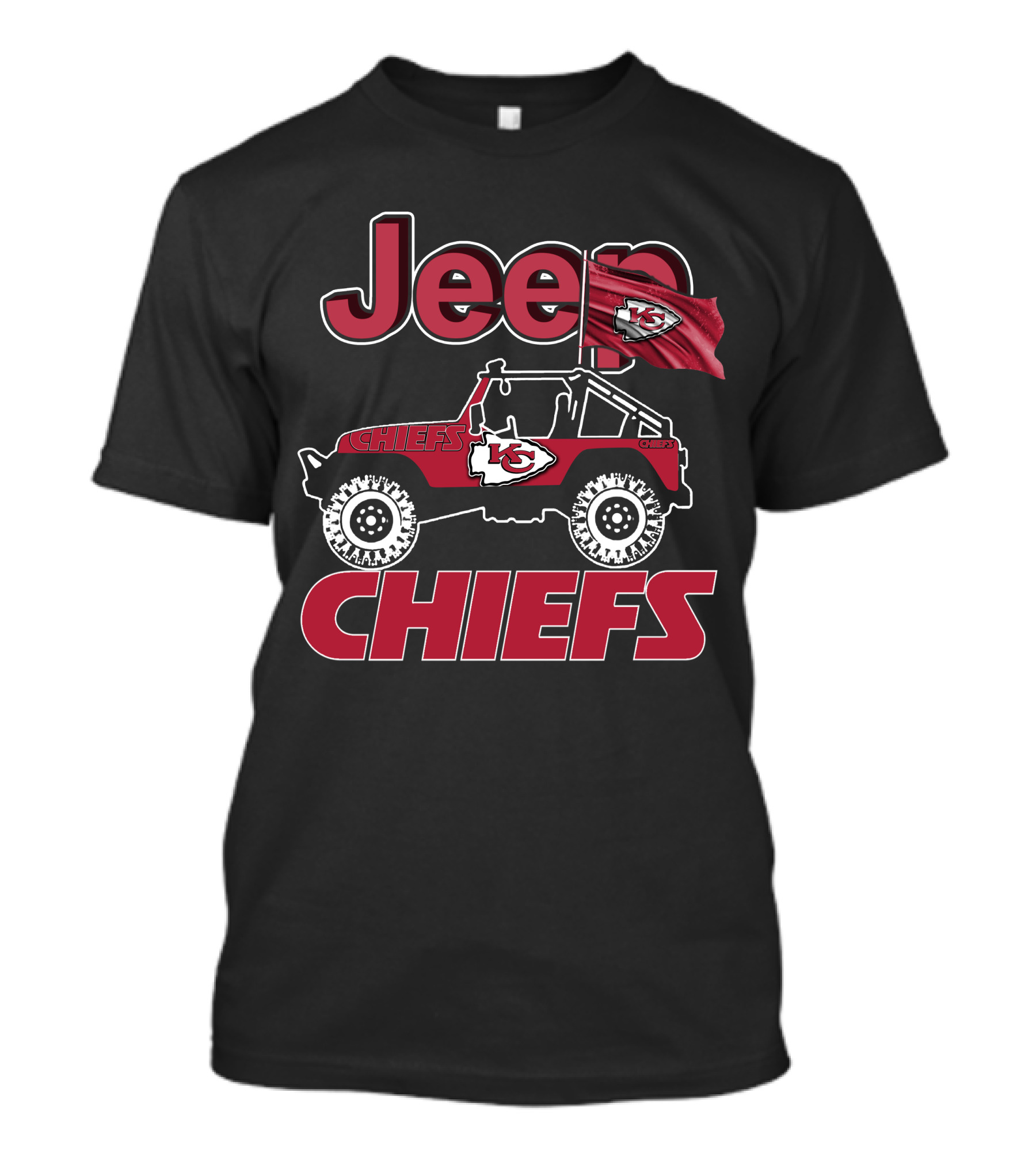 Jeep Kansas City Chiefs Chiefs Flag Jeep Chiefs T-Shirt
