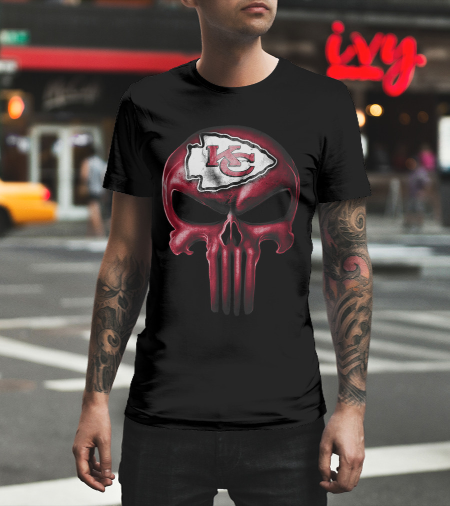 Kansas City Chiefs Skull T-Shirt