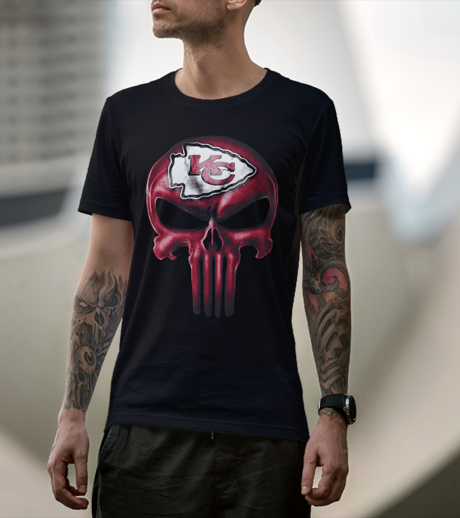 Kansas City Chiefs Skull T-Shirt