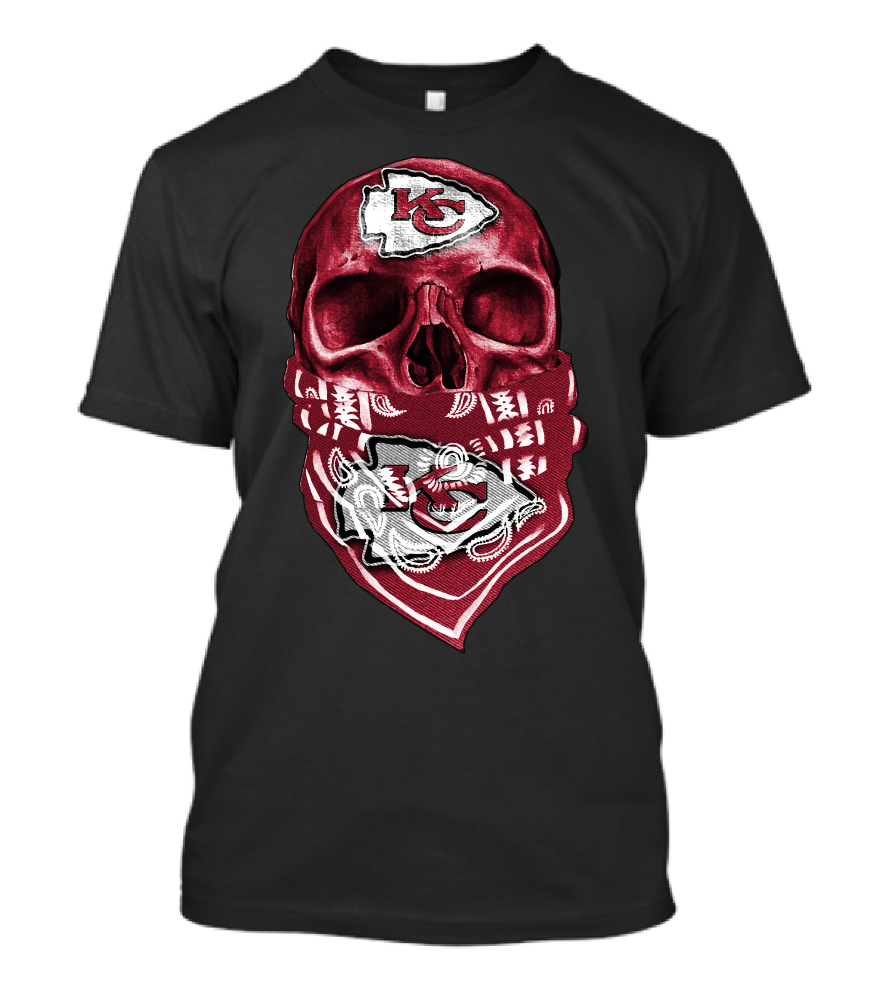 Kansas City Chiefs Skull Bandana T-Shirt