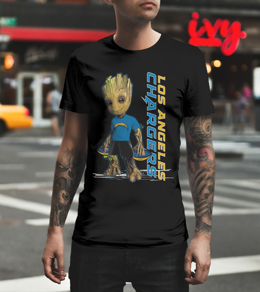 Groot Los Angeles Chargers Football Fan Character T-Shirt