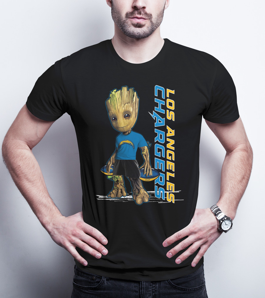 Groot Los Angeles Chargers Football Fan Character T-Shirt