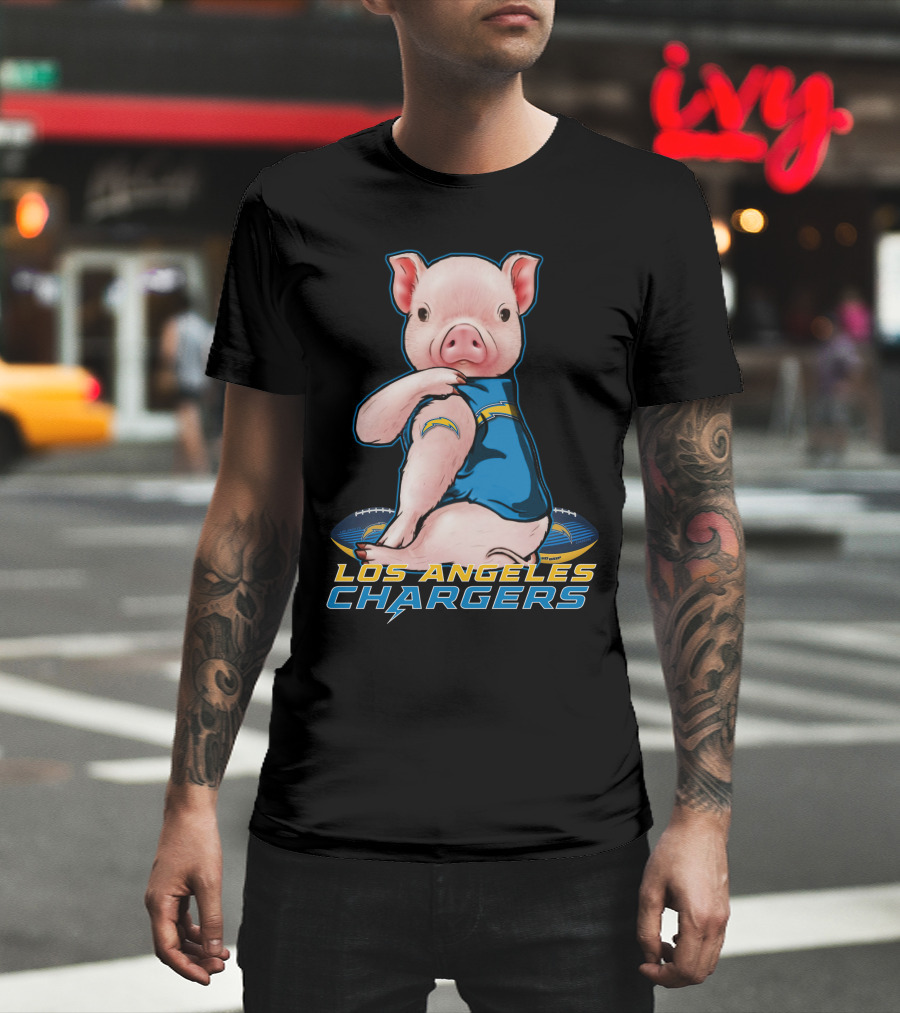 Los Angeles Chargers Pig Mascot Football T-Shirt