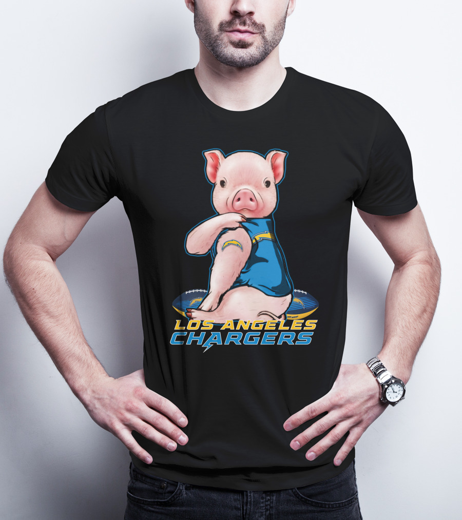 Los Angeles Chargers Pig Mascot Football T-Shirt