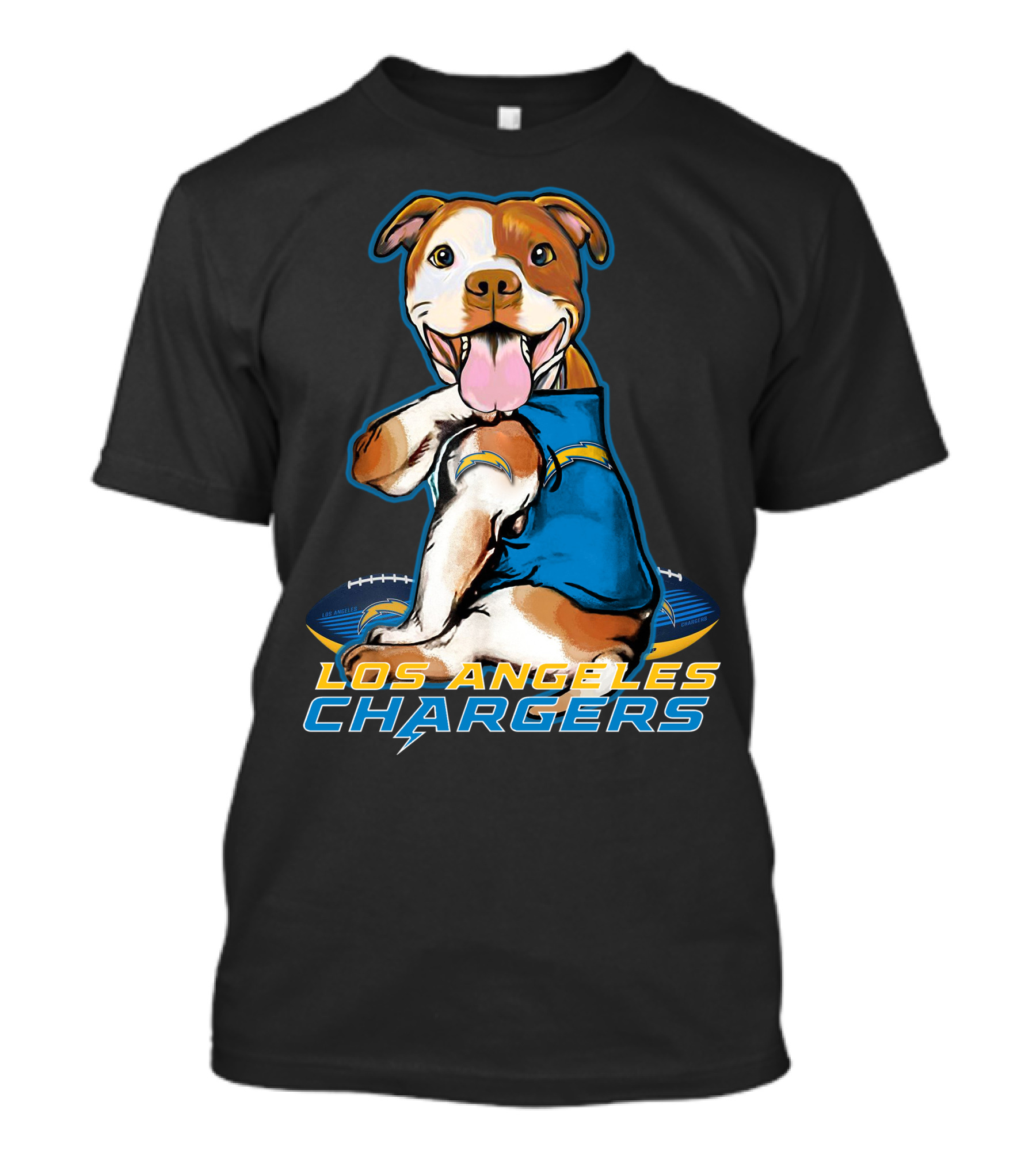 Pittbull Los Angeles Chargers NFL Football Dog Fan T-Shirt