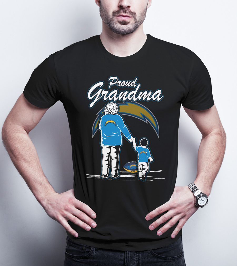 Proud Grandma Los Angeles Chargers Football Family T-Shirt