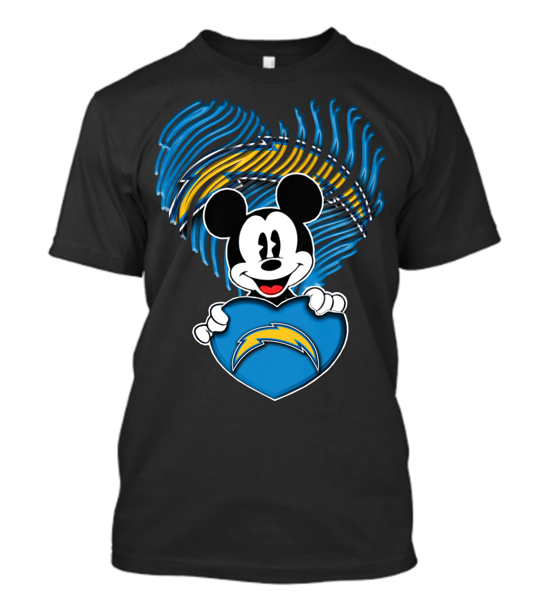 Mick Mouse Los Angeles Chargers Heart T-Shirt