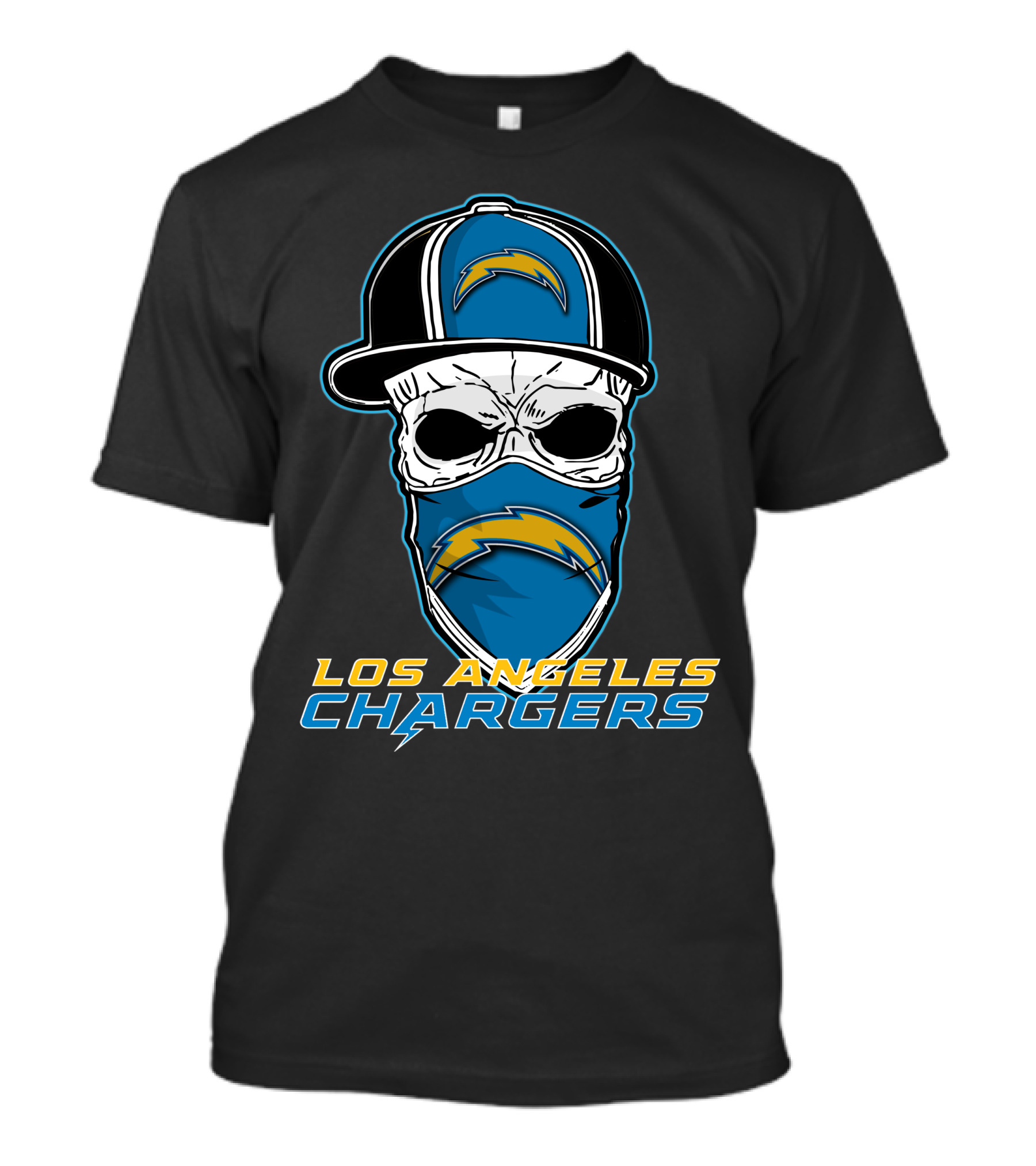 Los Angeles Chargers Skull With Hat T-Shirt