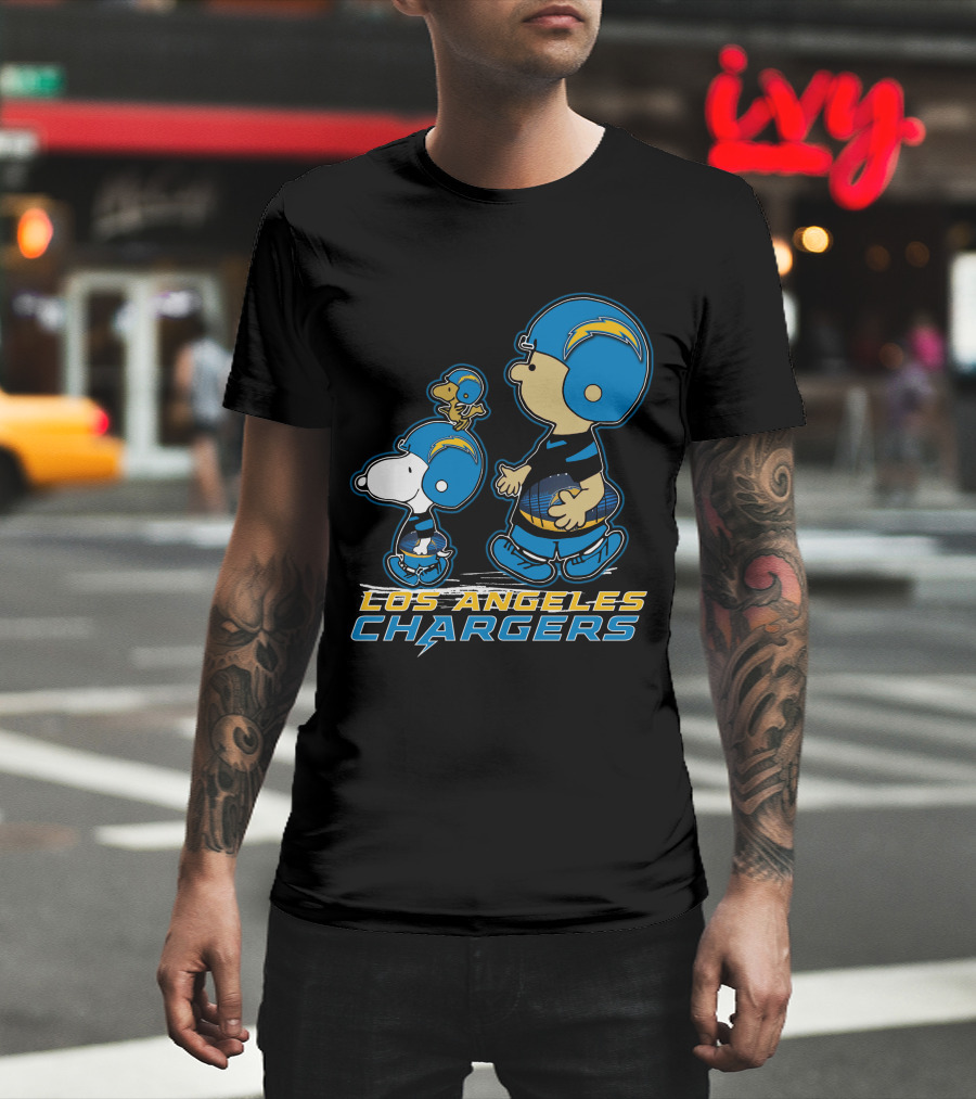 Snpfootball Los Angeles Chargers Peanuts Characters T-Shirt