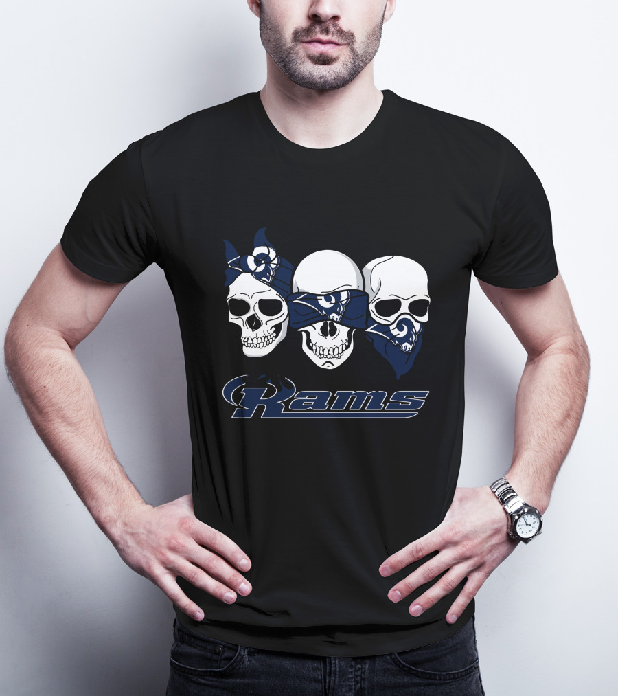 Rams Skull Trio Los Angeles Football Fan Gear T-Shirt