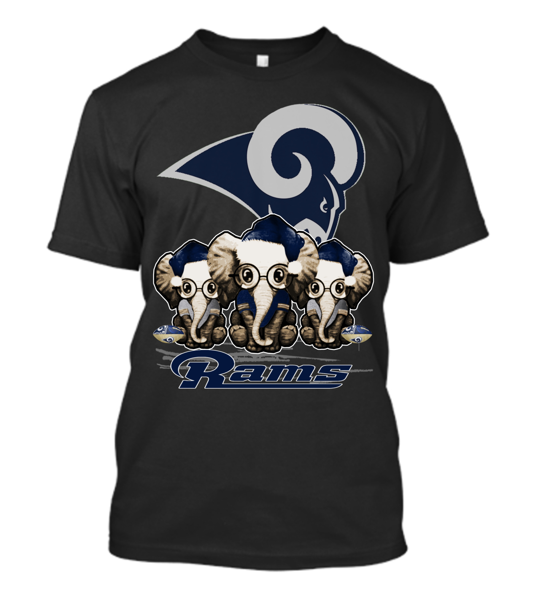 Elephant Xmas Los Angeles Rams T-Shirt