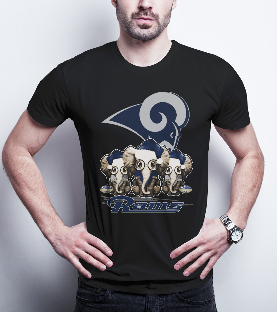 Elephant Xmas Los Angeles Rams T-Shirt