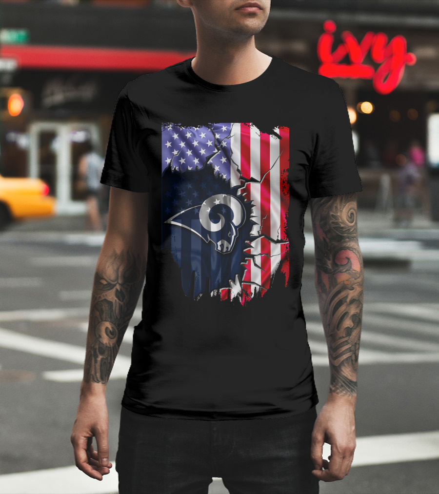 American Flag Los Angeles Rams T-Shirt