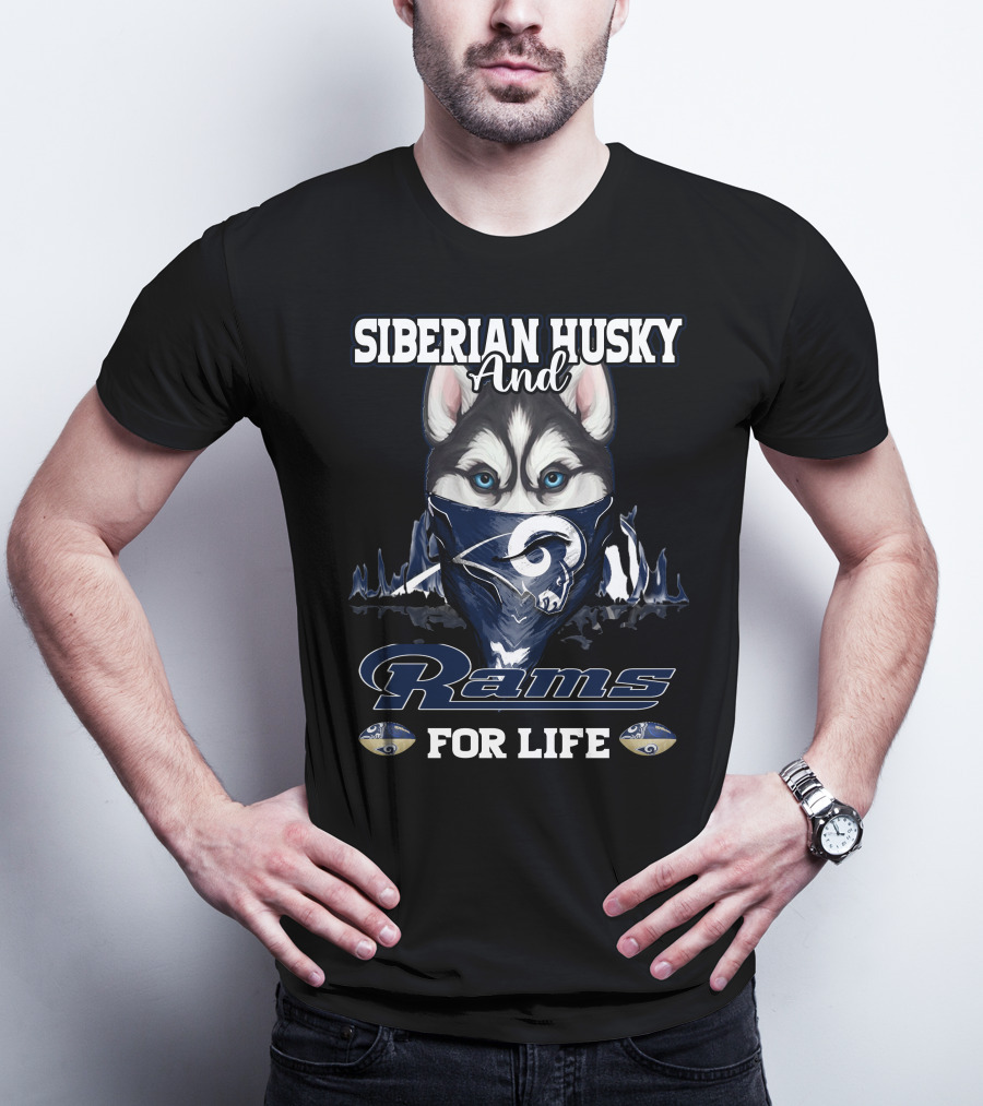 Siberian Husky And Rams For Life T-Shirt