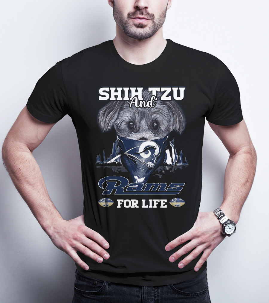 Shih Tzu And Rams For Life T-Shirt