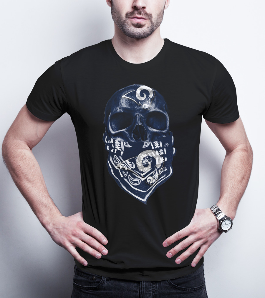 Los Angeles Rams Skull Bandana T-Shirt